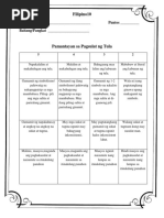 Rubric Sa Pagsulat NG Tula | PDF