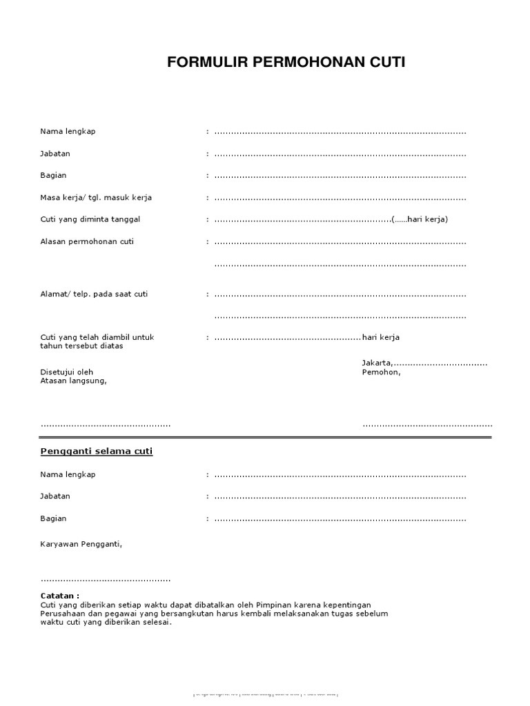 Formulir Cuti | PDF