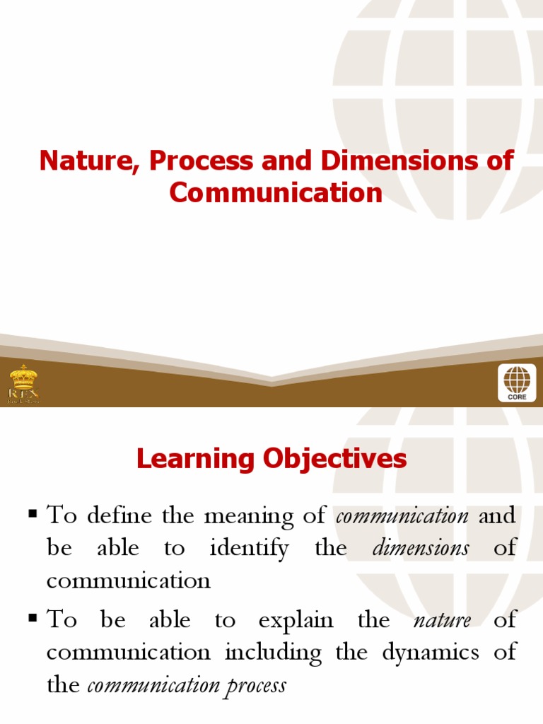 1 Nature Process and Dimensions of Communication | PDF | Communication ...