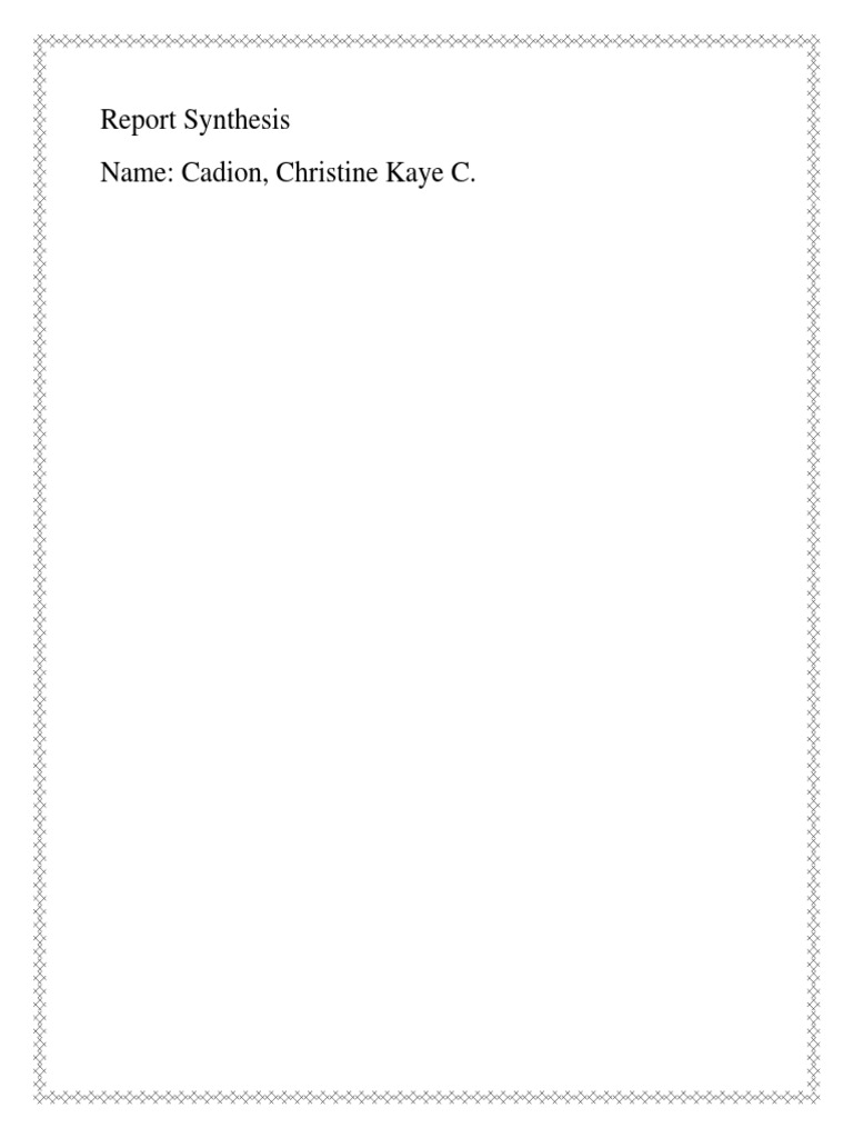 Report Synthesis Name: Cadion, Christine Kaye C | PDF | Personality ...