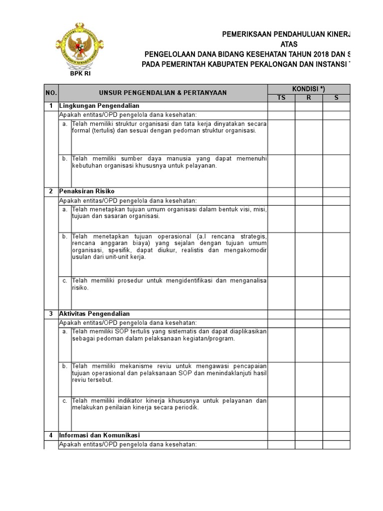 Lampiran Surat P.04 (Format Kuesioner SPI) | PDF
