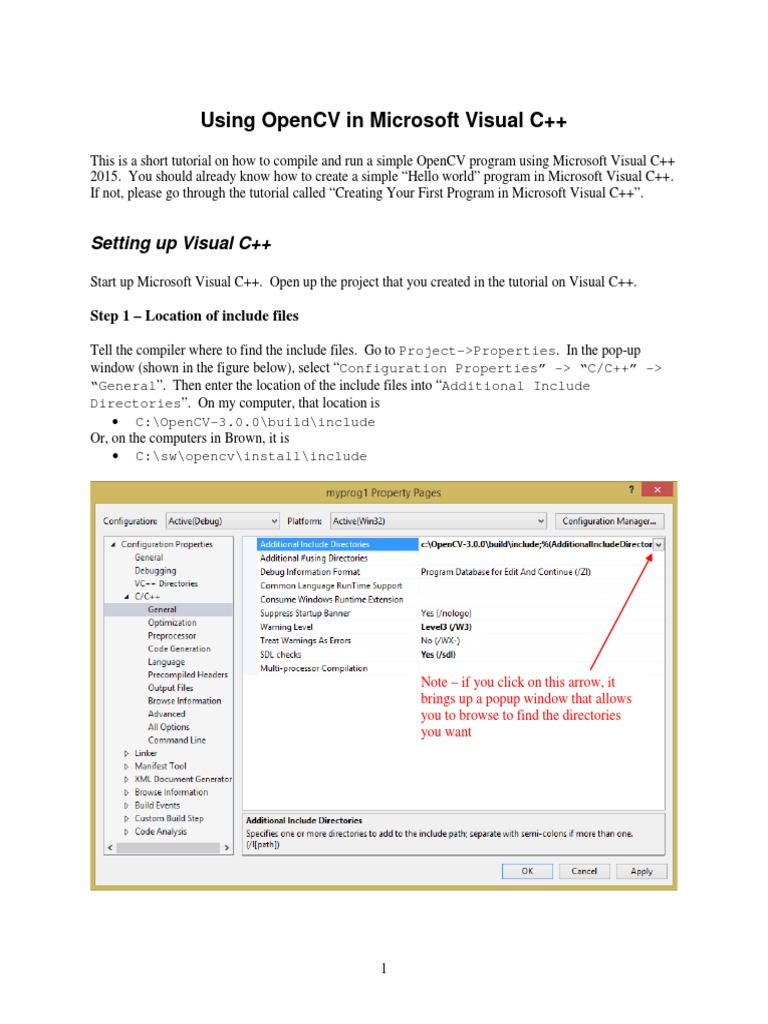 Using Opencv in Microsoft Visual C++ | PDF | Library (Computing) | Software Development