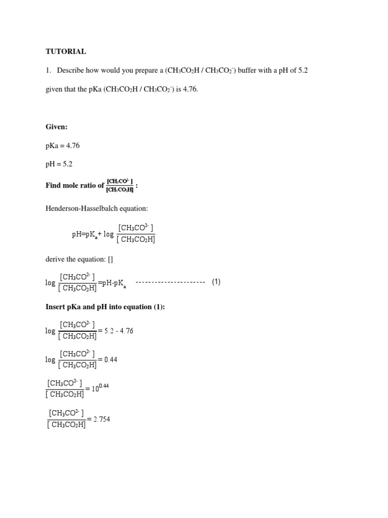 TUTORIAL Exp 1 Biochem | PDF | Buffer Solution | Ph
