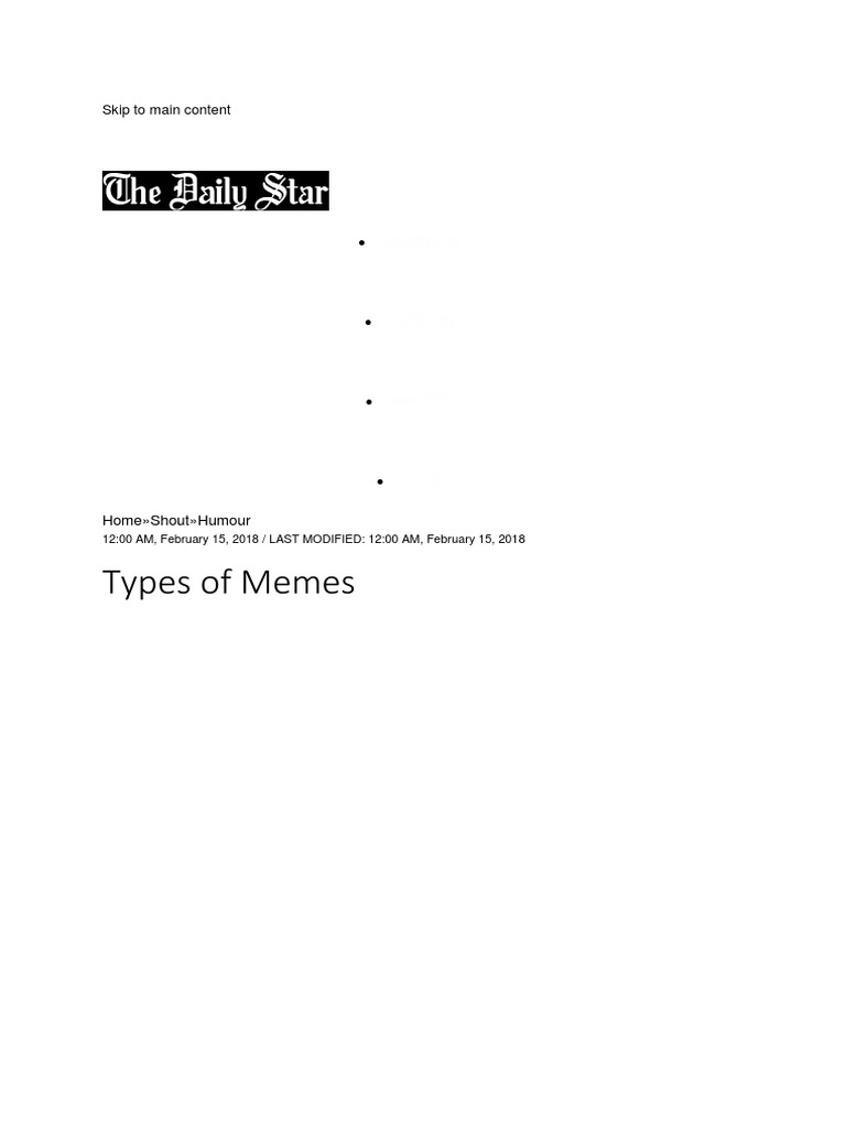 Types of Memes: Skip To Main Content | PDF