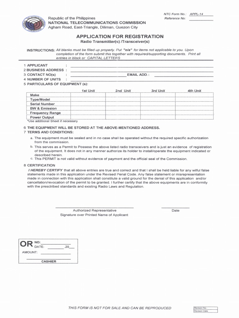 Application For NTC Clearance | PDF | Common Law | Social Institutions