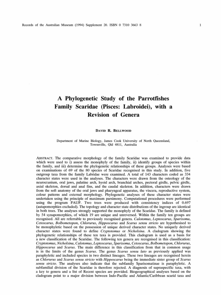 Parrot Fish | PDF | Genus | Taxonomy (Biology)