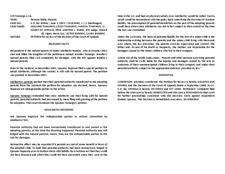 Tamargo V CA | PDF | Tort | Complaint