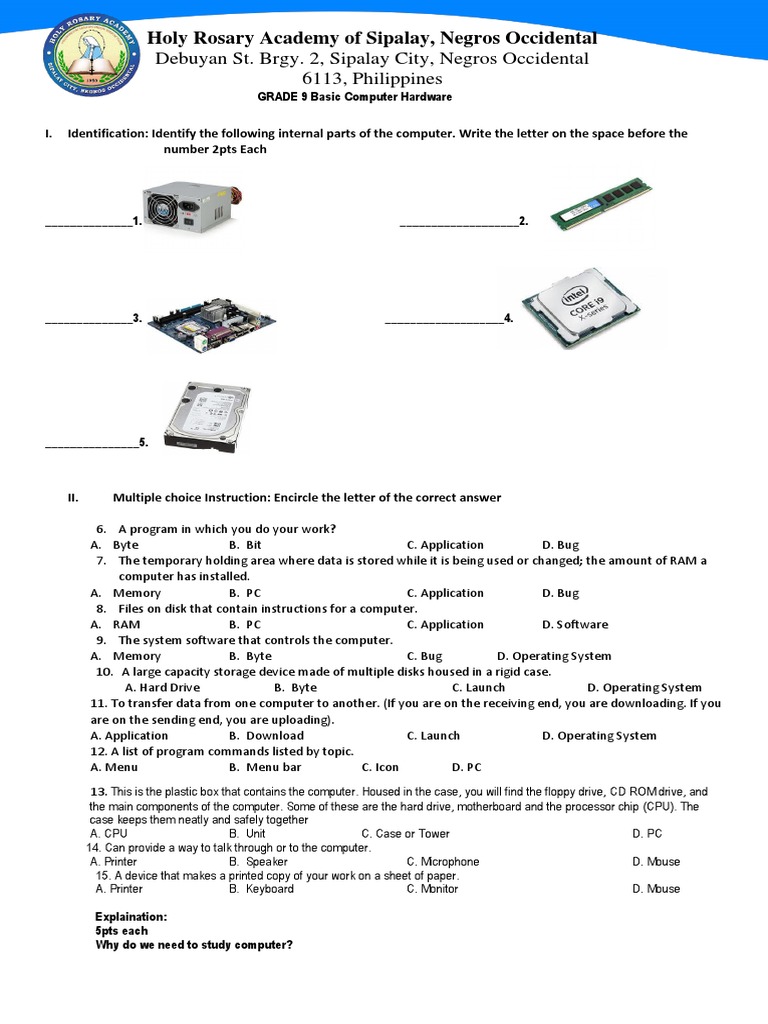 Grade 9 Basic Computer | PDF | Random Access Memory | Operating System