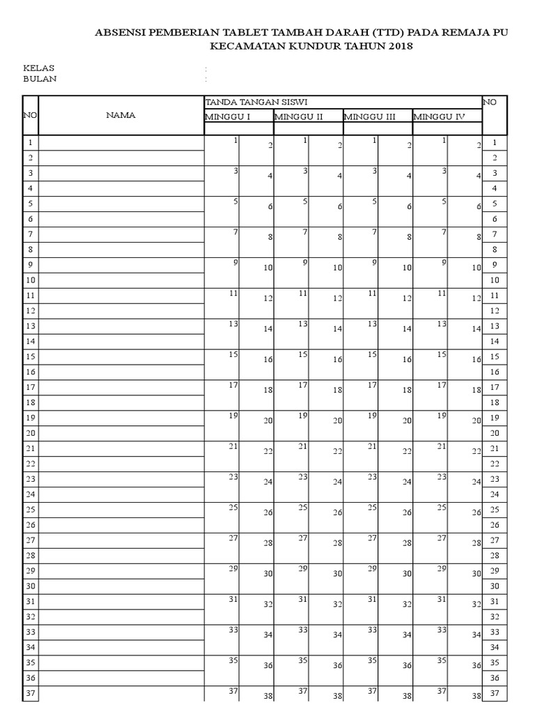 Absen TTD SMPN 1 2018 | PDF