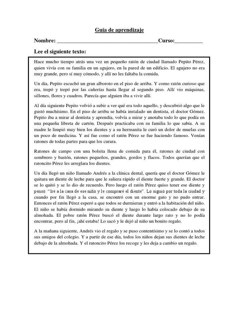 Cuento Raton Perez | PDF