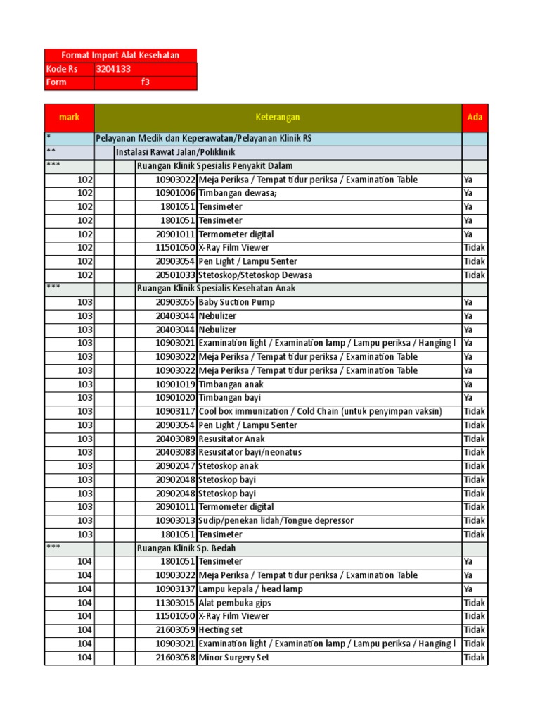 Format Import Alkes | PDF