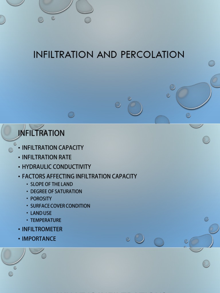 Infiltration and Percolation PDF | PDF | Science & Mathematics