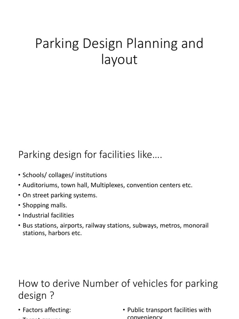 Parking Design | PDF | Parking | Parking Lot