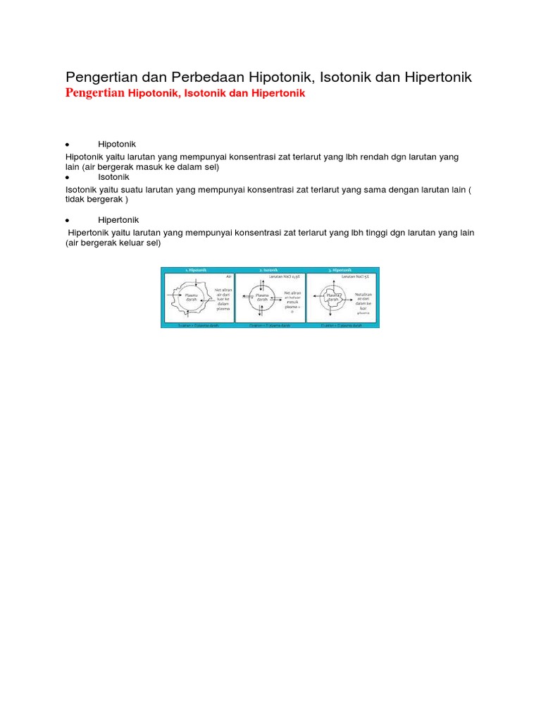 Pengertian Dan Perbedaan Hipotonik | PDF | Pengembangan Diri