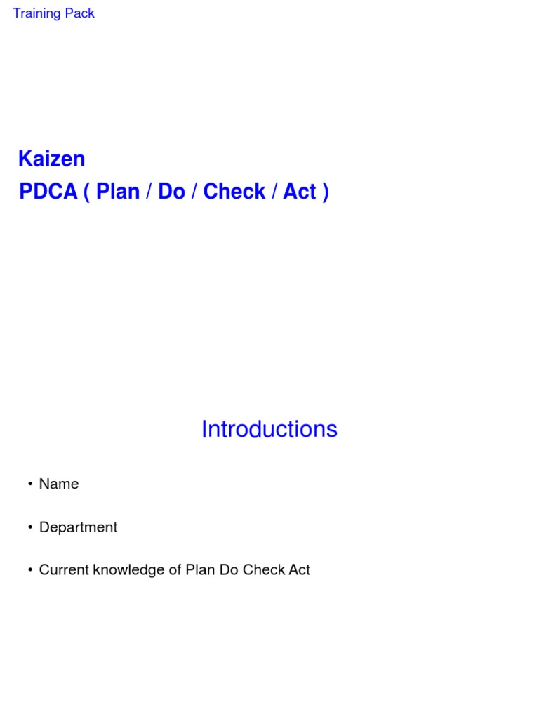PDCA Training for Continuous Improvement | PDF | Data Analysis | Business