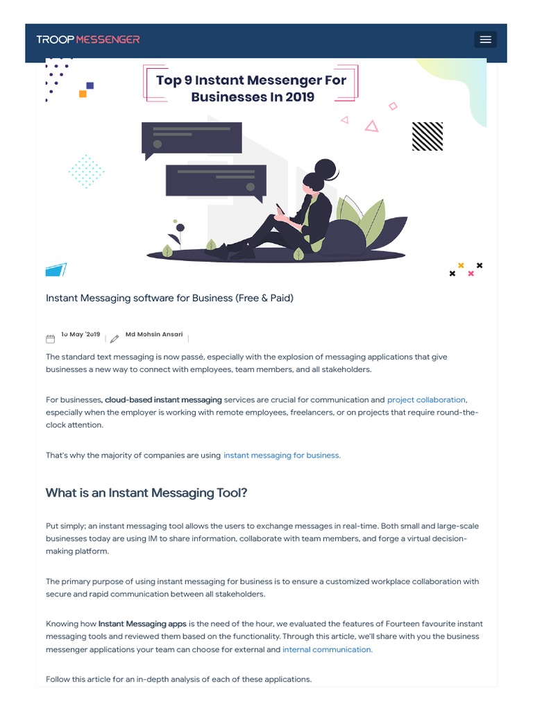 Instant Business Messaging Software | PDF | Instant Messaging | Mobile App