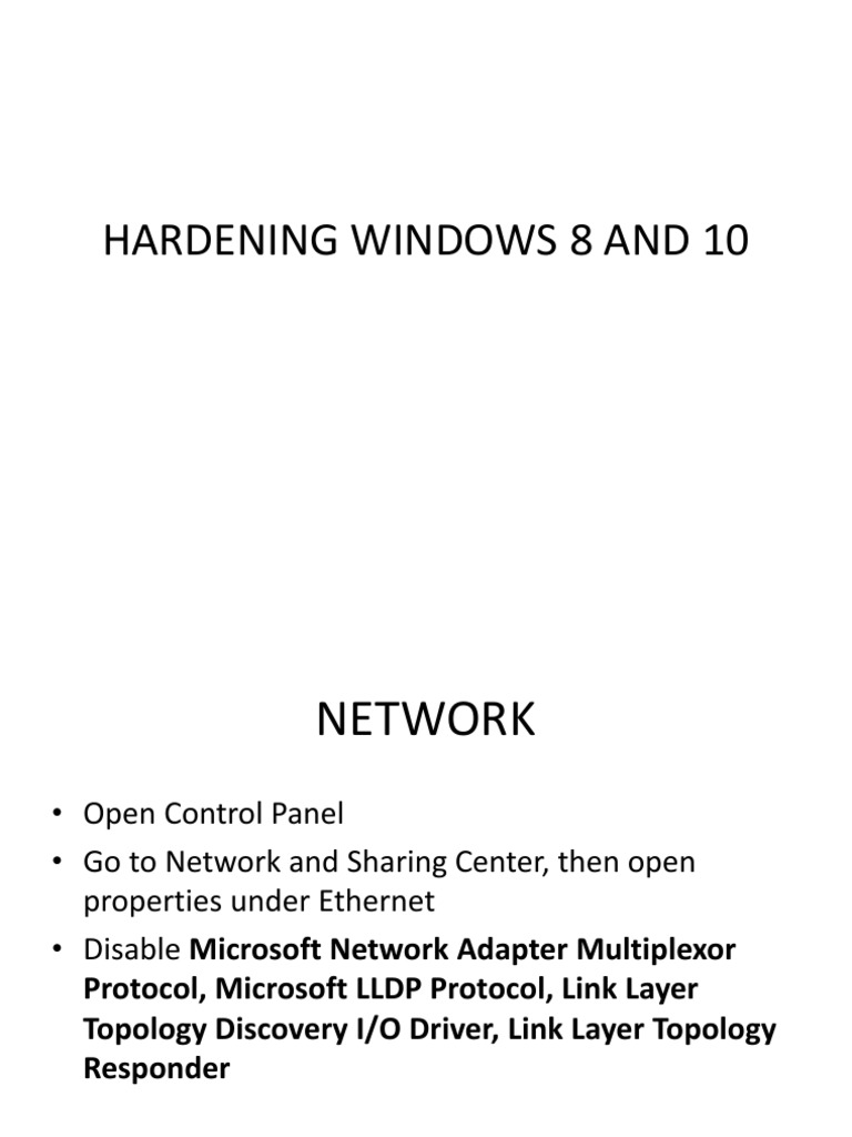 Secure Windows 8/10: Hardening Guide | PDF | Hyper V | Computer Network