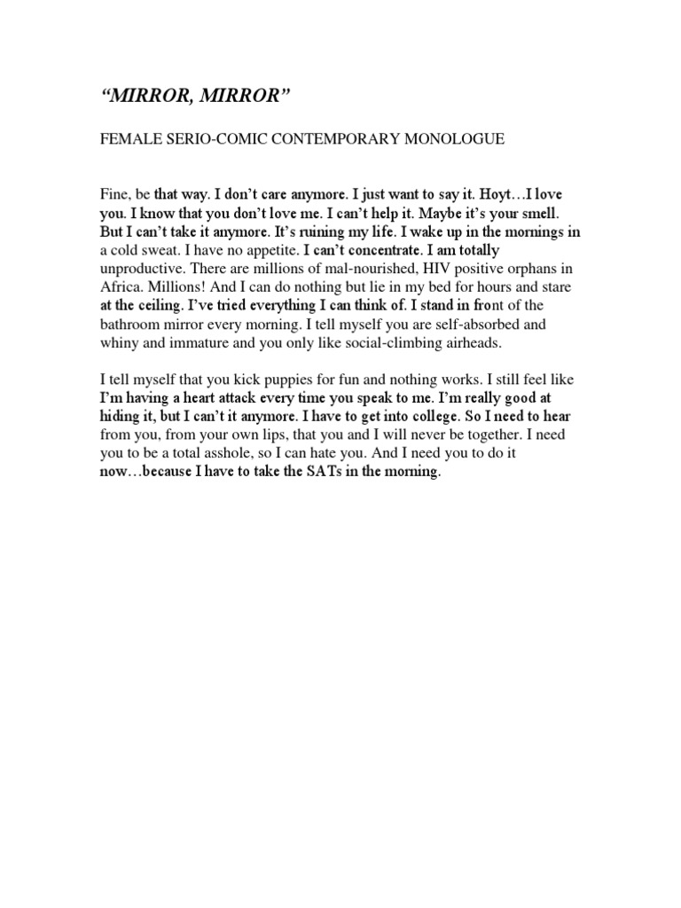 Funny Monologues For Girls