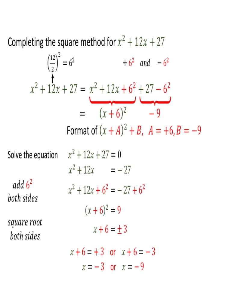 Completing The Square | PDF