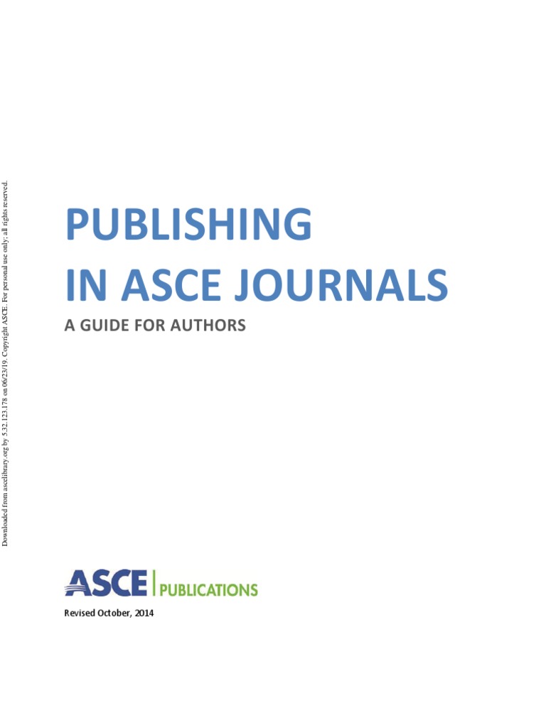 ASCE Authors Guide | PDF | Academic Journal | Publishing