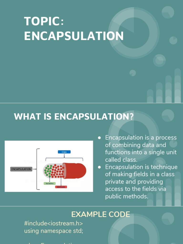 Encapsulation Presentation Pdf Class Computer Programming Abstraction Computer Science