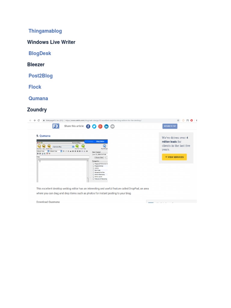 Windows Live Writer: Thingamablog | PDF