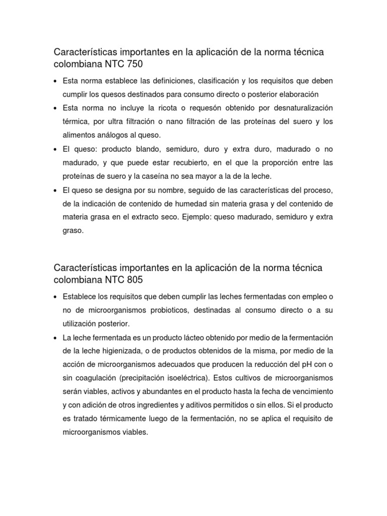 NTC 750 - 805 | PDF | Ricotta | Leche