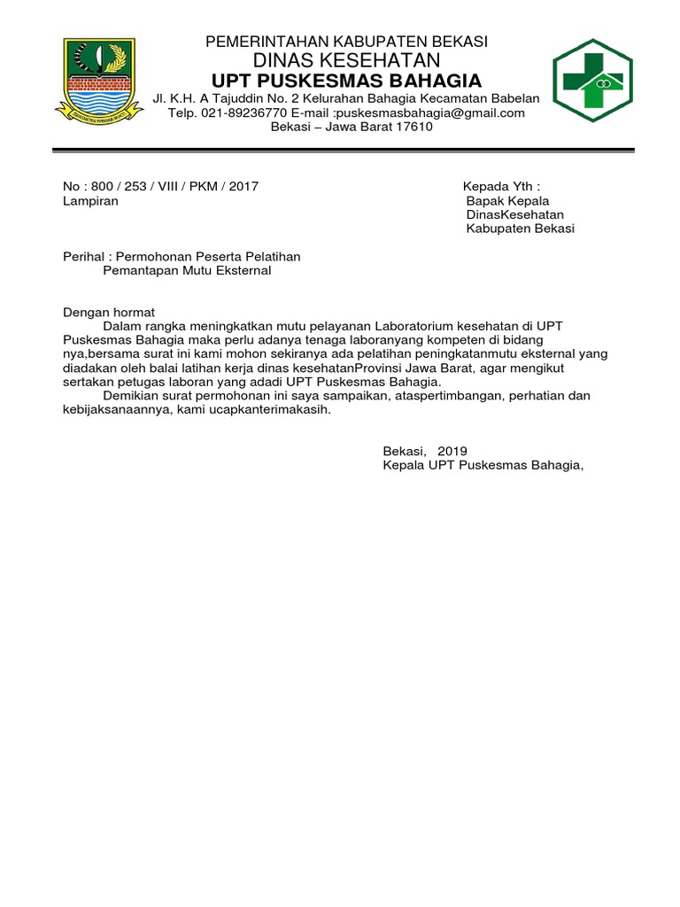 Surat Permohonan Pme Labkesda | PDF