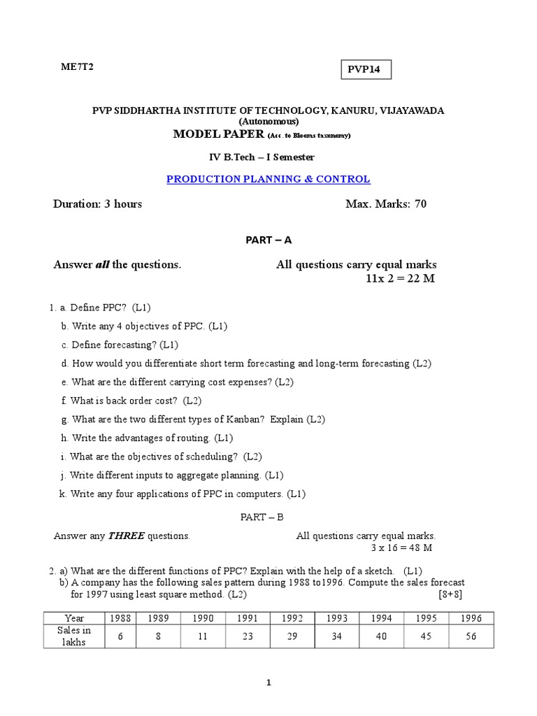 PPC Model Paper Pvp14 | PDF | Areas Of Computer Science | Applied Mathematics