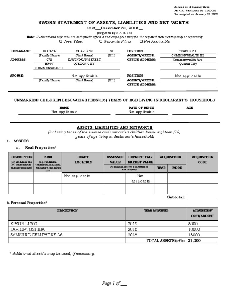 Saln Form | PDF | Identity Document | Government