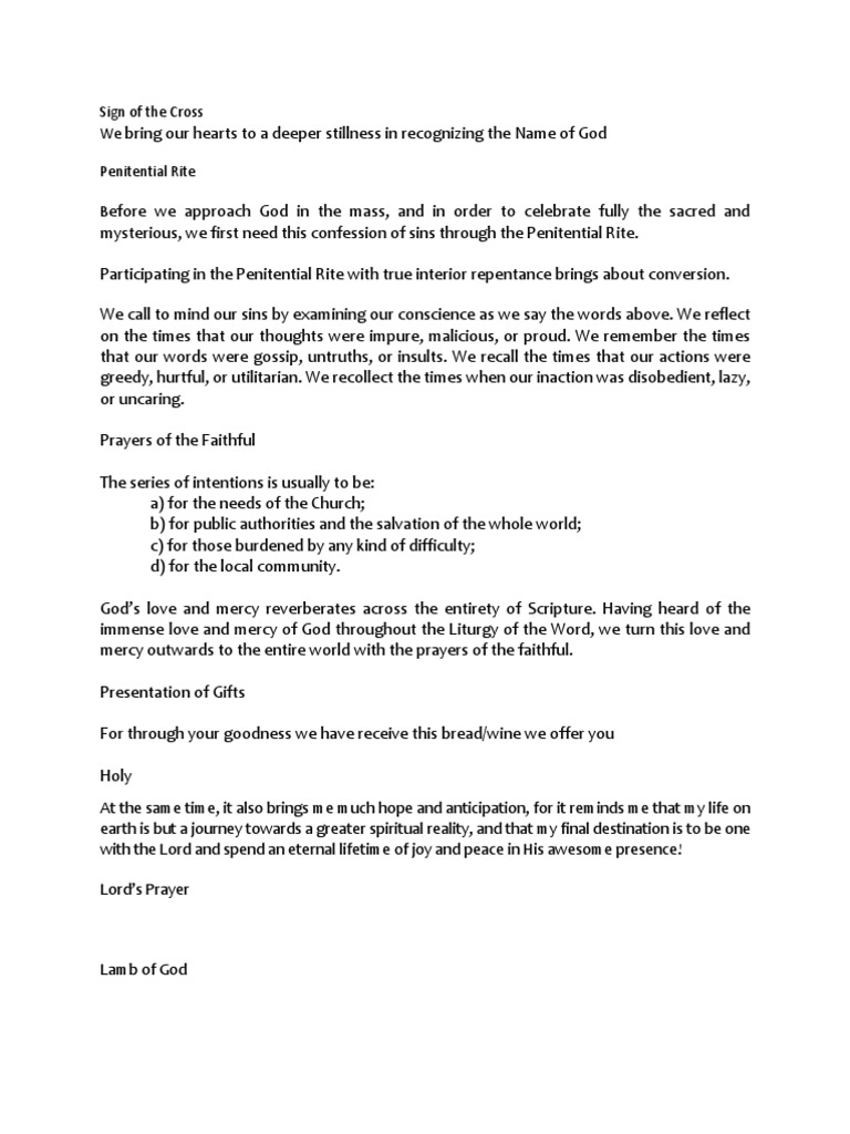 Sign of The Cross We Penitential Rite B | PDF | Penance | Eucharist