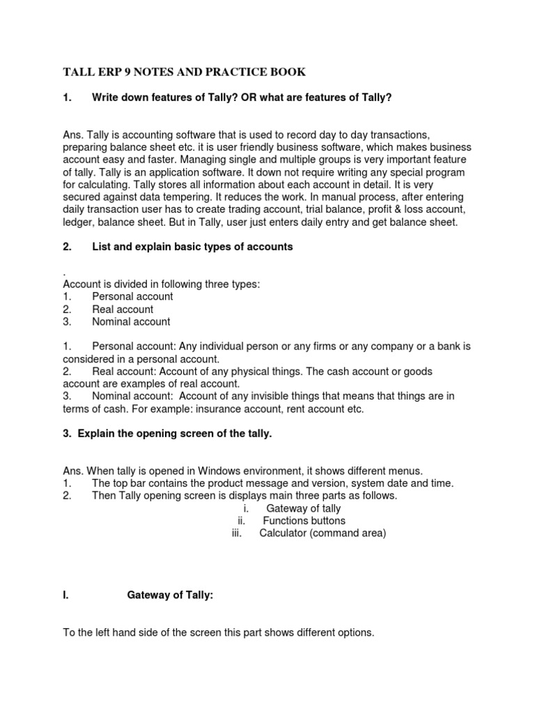 Tally ERP 9 Features and Usage Guide | PDF | Expense | Debits And Credits