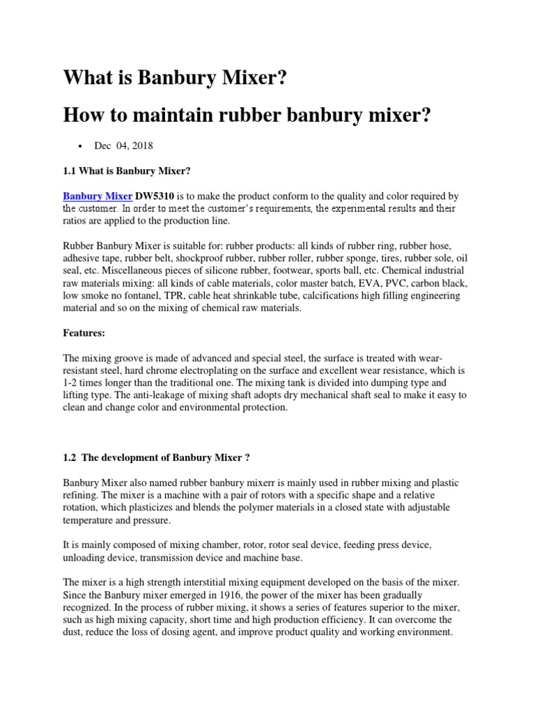 What is Banbury Mixer? How to maintain rubber banbury mixer? | Natural ...