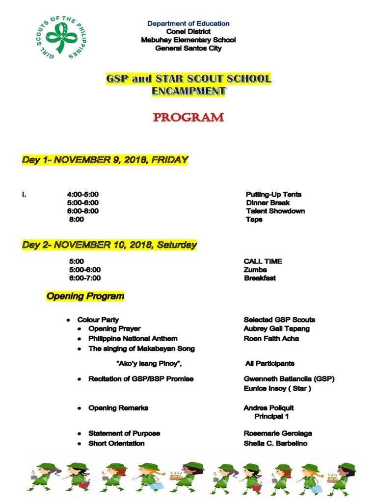 BSP GSP Program of Activities | PDF