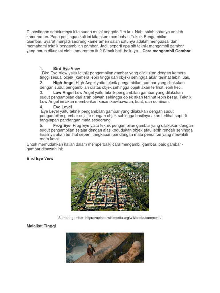 Teknik Pengambilan Gambar | PDF