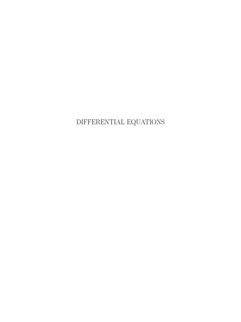 DE Chap1 | PDF | Differential Equations | Equations