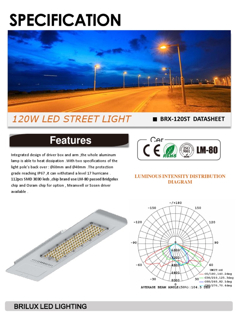 Features: 120W Led Street Light | PDF