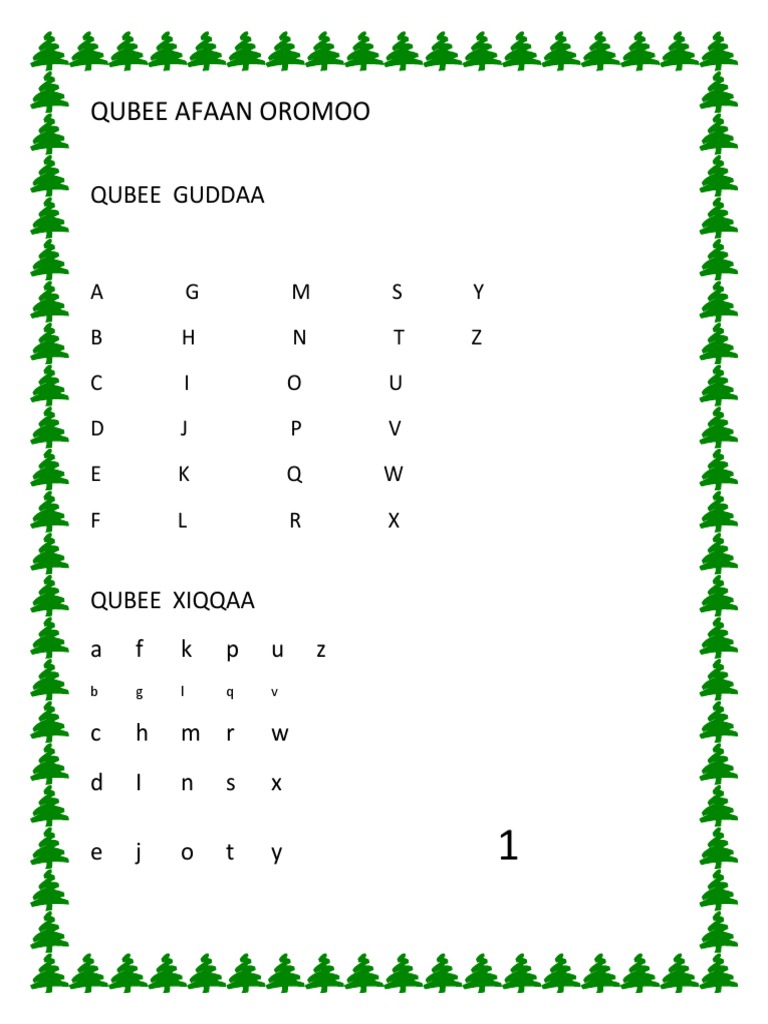 Qubee Afaan Oromoo | PDF