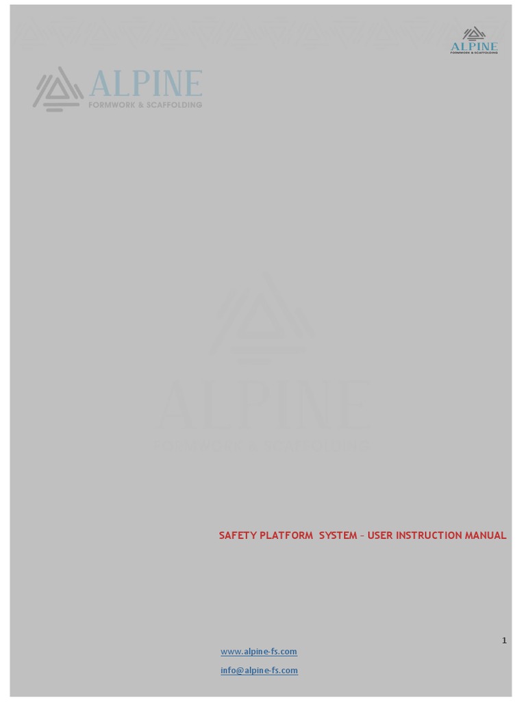 Safety Platforms - User Instruction Manual-21032019 | PDF | Safety | Rope