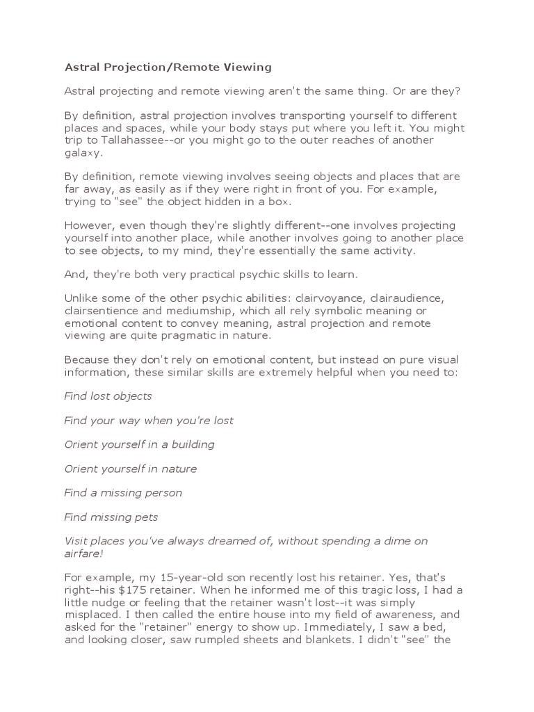 A Guide to Astral Projection and Remote Viewing: Understanding ...