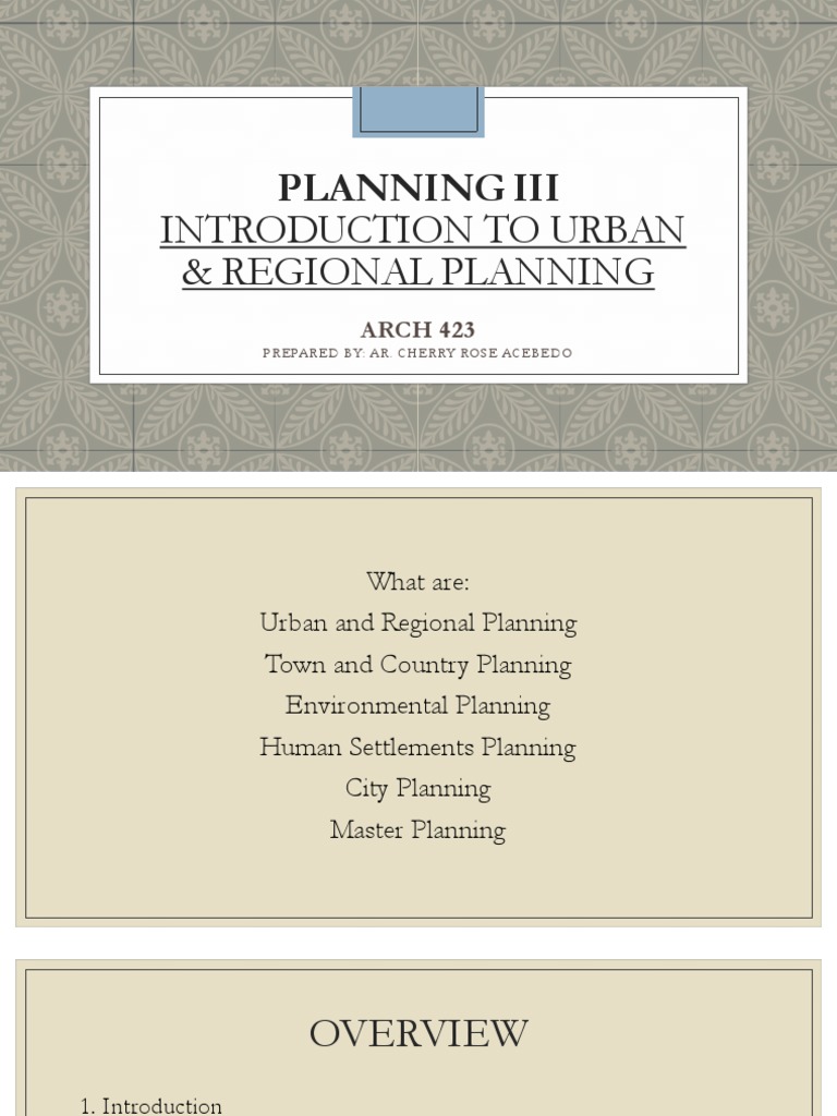 Introduction to Urban & Regional Planning | PDF | Urban Planning ...