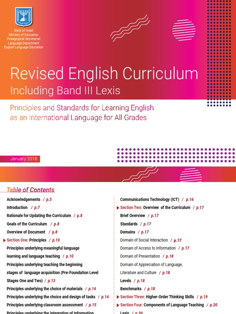 Curriculum 2018 July | PDF | Educational Assessment | Language Acquisition