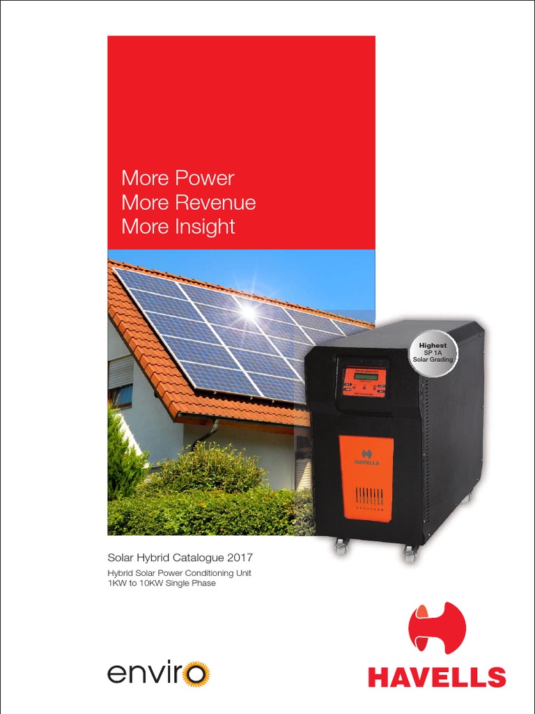 Havells Hybrid Solar Inverter Catalogue | PDF | Battery Charger | Power ...