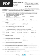 1ST Long Test Math 8 | PDF | Polynomial | Multiplication