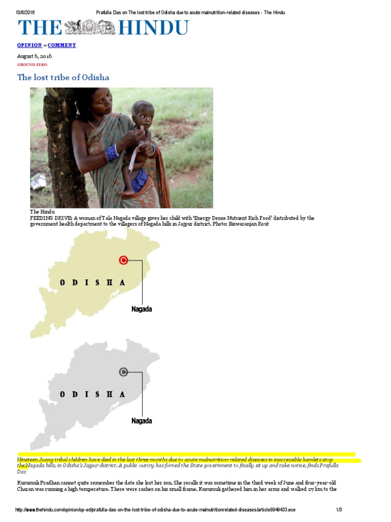 The Lost Tribe of Odisha: Opinion Comment | PDF | Malnutrition | Foods