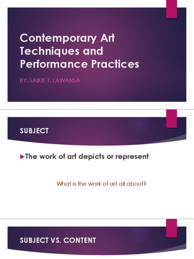 Contemporary Art Techniques | PDF | Composition (Visual Arts ...