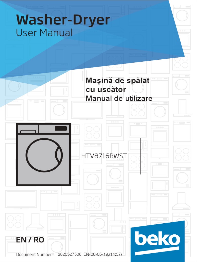 Manual Masina de Spalat Rufe Cu Uscator Beko | PDF | Laundry | Tap (Valve)