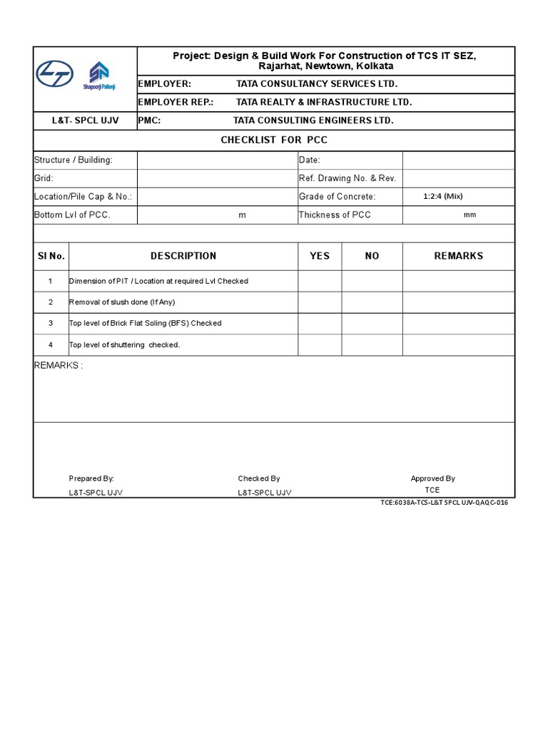 16 Checklist For PCC | PDF