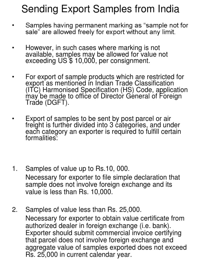 Sending Export Samples From India | PDF | Economies | Business