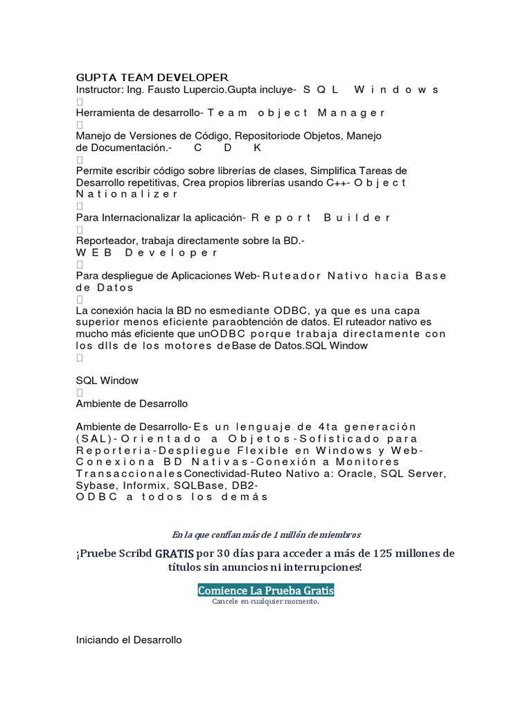 Gupta Team Developer | Descargar gratis PDF | Programación orientada a objetos | Herencia ...